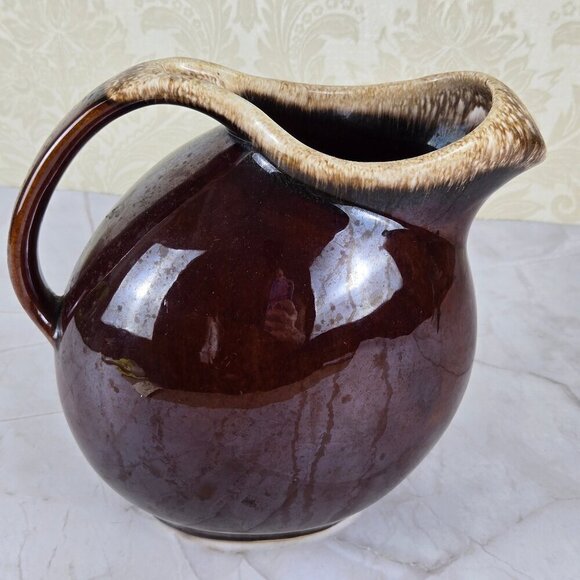Hull Pottery | Dining | Hull Pottery Brown Drip Glaze Pitcher Made In ...